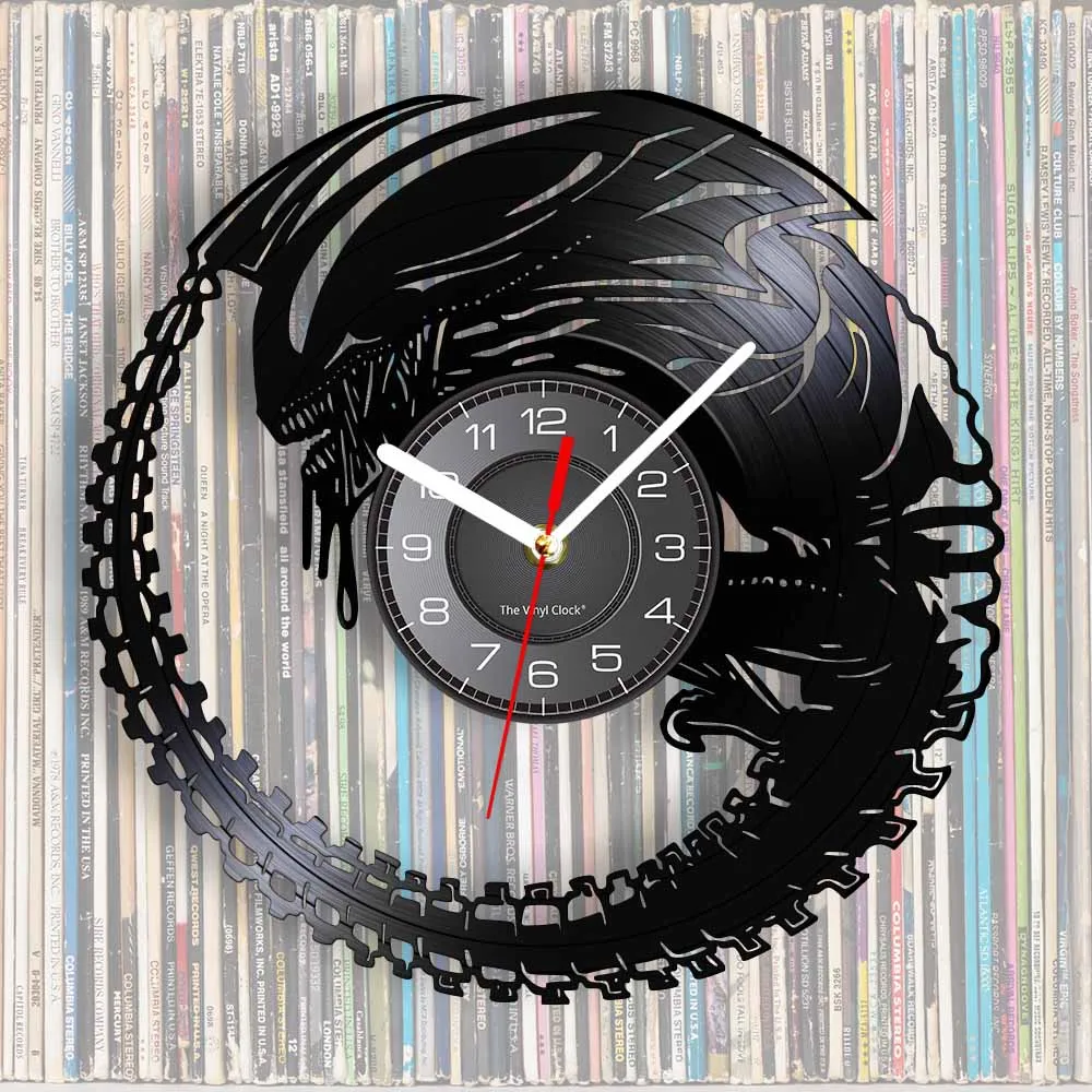 Alien-Vinyl-Silent-Wall-Record-Wall-Decoration-Clocks-Watch-Extra ...
