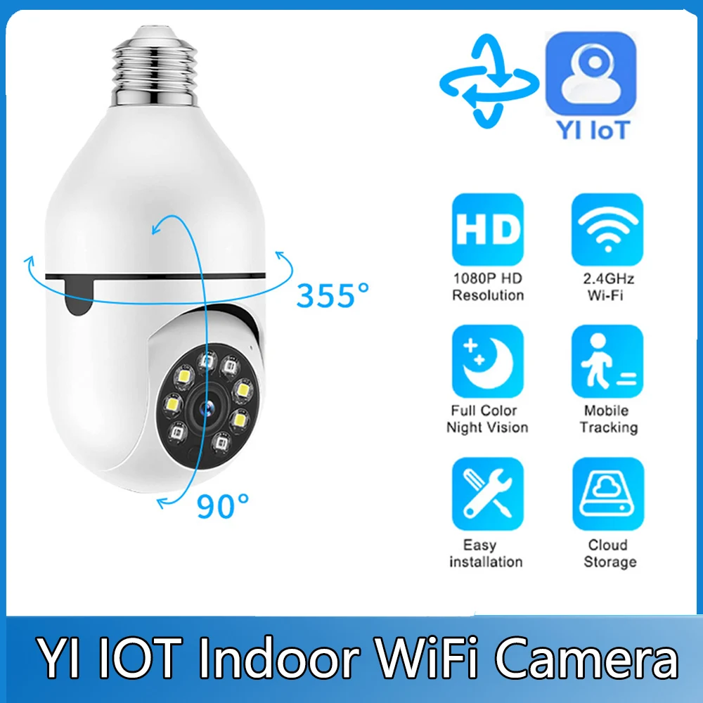 YI-IOT-WiFi-1080P-Bulb-Camera-Motion-Detection-Two-Way-Audio-CCTV-IP ...