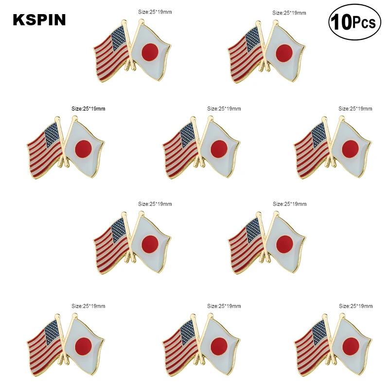 10pcs a lot U.S.A Japan Lapel Pin Flag badge Brooch Pins Badges 10Pcs a ...
