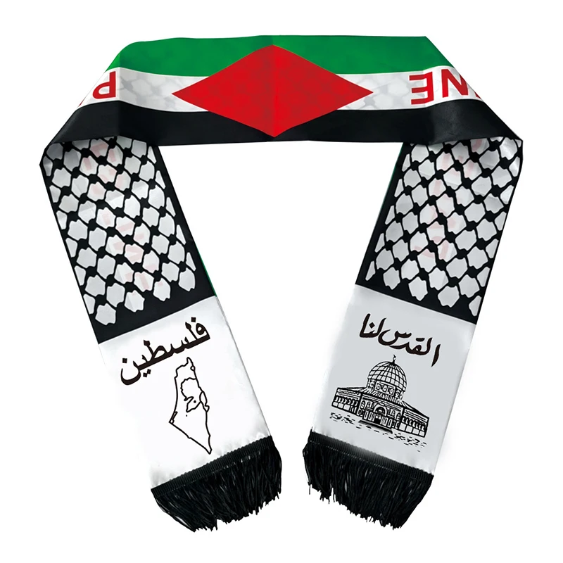 14*130cm Palestine Scarf Printing Satin Palestinian National Day ...