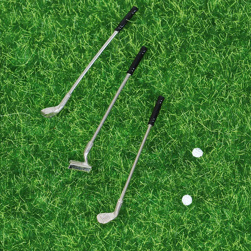 5Pcs/set 1:12 Dollhouse Miniature Furniture Metal Golf Clubs Set For ...
