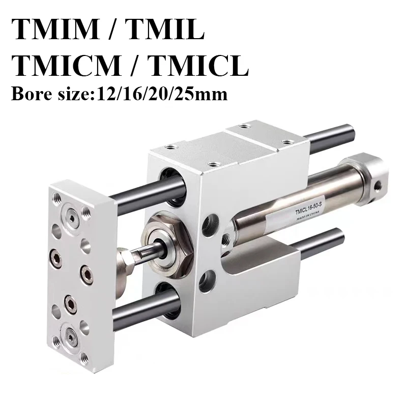 AirTAC Type TMI TMIC With Double Rod Guide Frame Pneumatic Air Cylinder ...