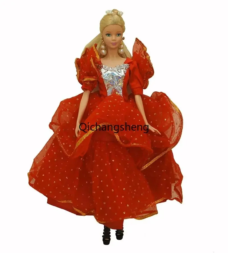 1-6-Doll-Clothes-Red-Princess-Dress-For-Barbie-Clothing-For-Barbie ...