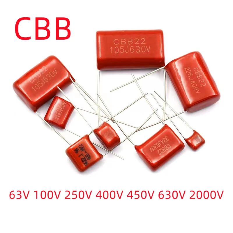 10PCS-63V-100V-250V-400V-450V-630V-2000V-CBB-Polypropylene-film ...