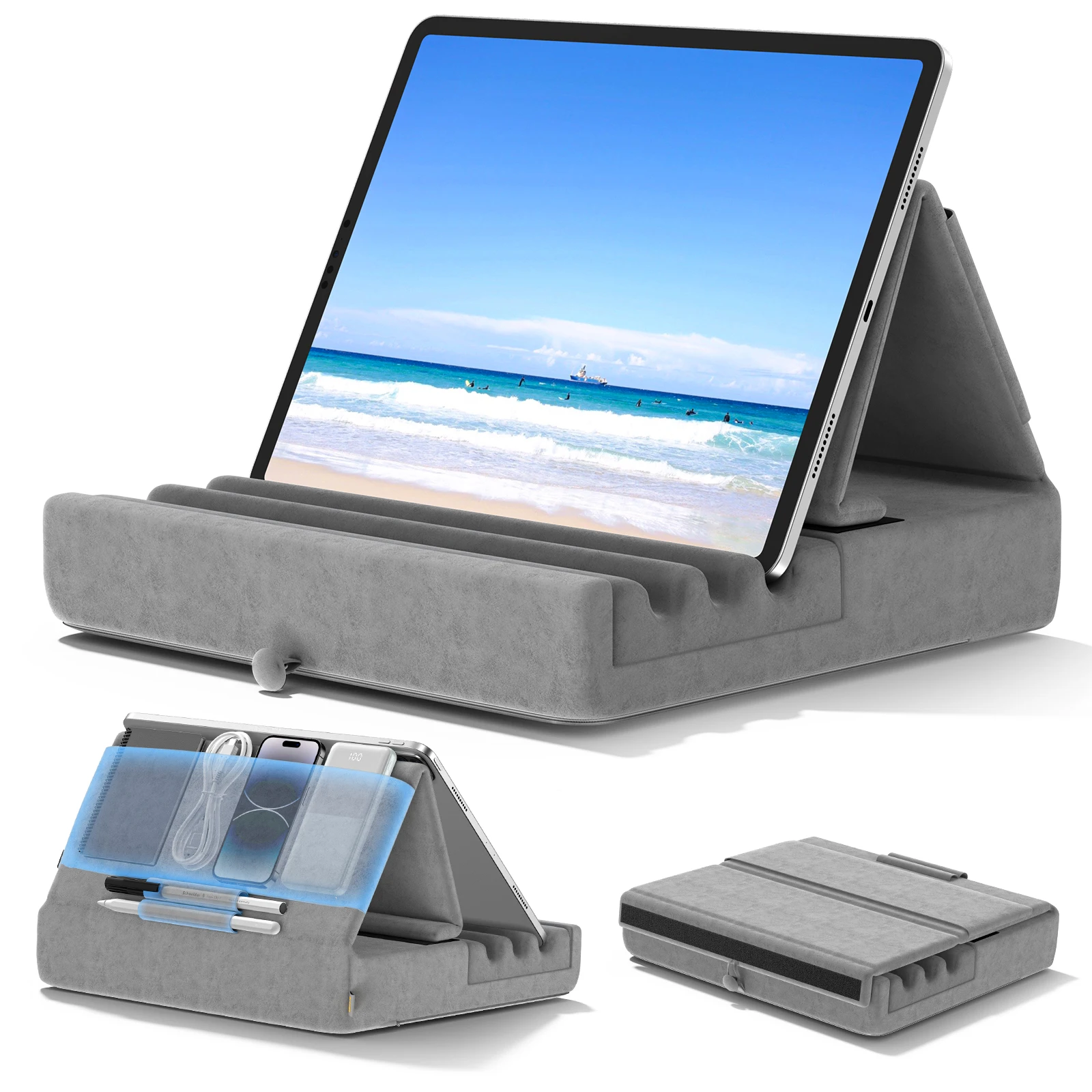 KDD-Tablet-Pillow-Holder-Foldable-iPad-Stand-for-Lap-Bed-and-Desk ...