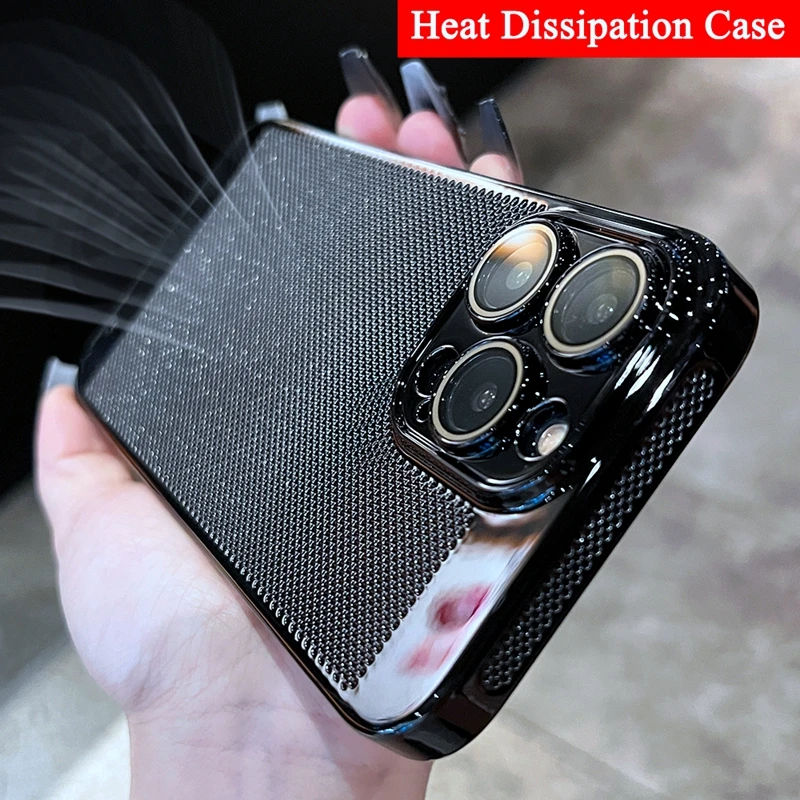 Luxury-Plating-Frame-Heat-Dissipation-Phone-Case-for-IPhone-15-13-12-11 ...