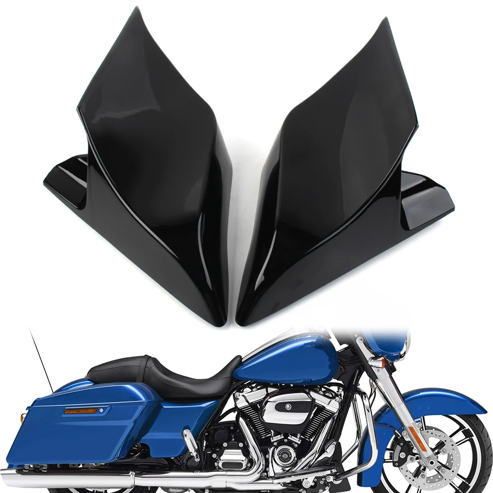 Glossy Black Motorcycle Stretched Side Cover Panel For Harley Touring ...