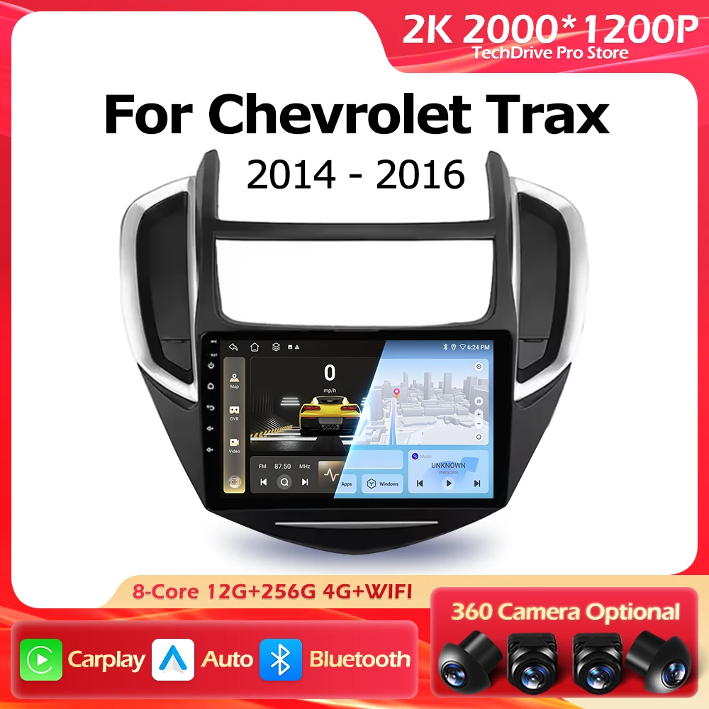 Bluetooth Android 16 Car Radio For Chevrolet TRAX 2014-2016 Multimedia ...