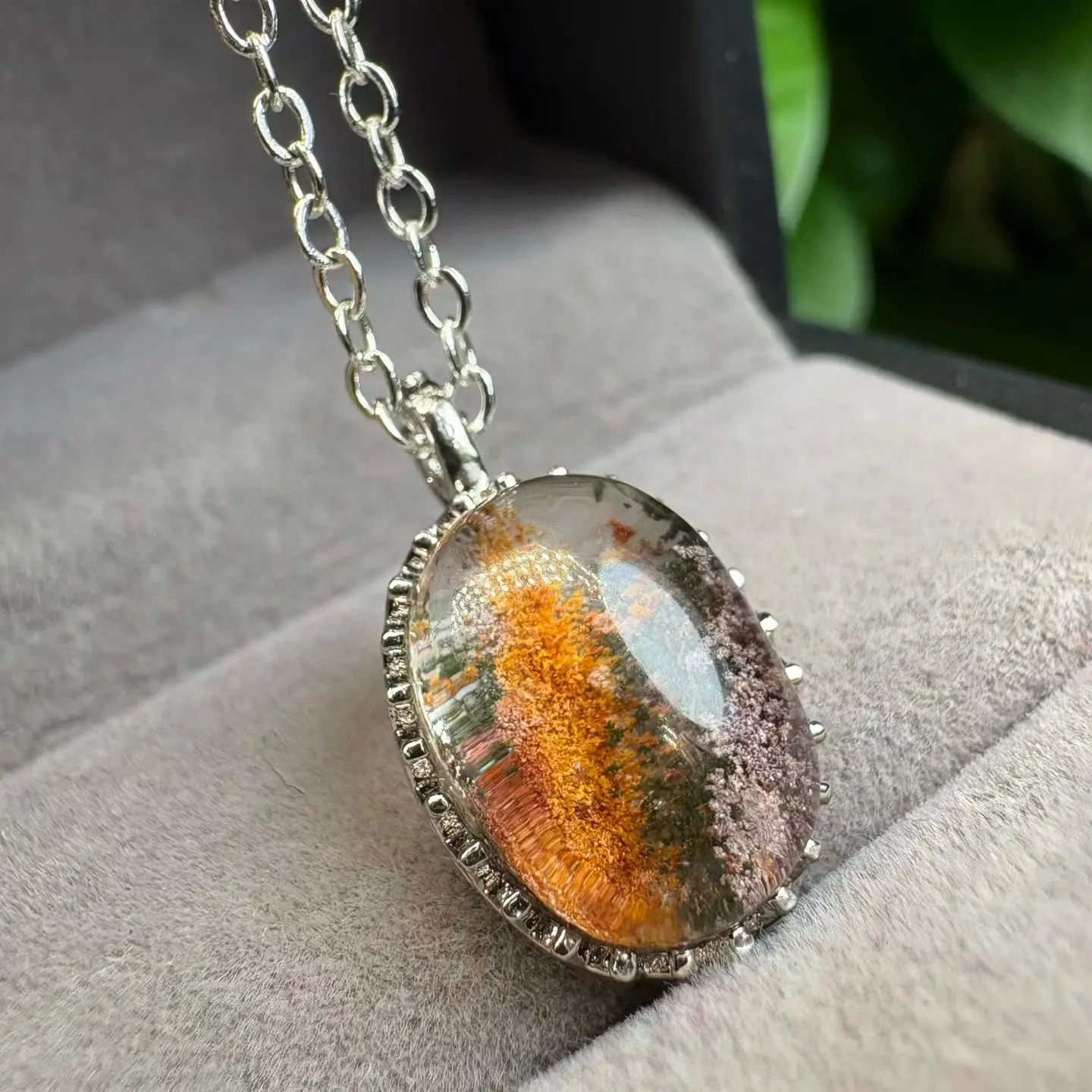 1 Pc Fengbaowu Natural Stone Colorful Phantom Quartz Crystal Pendant ...