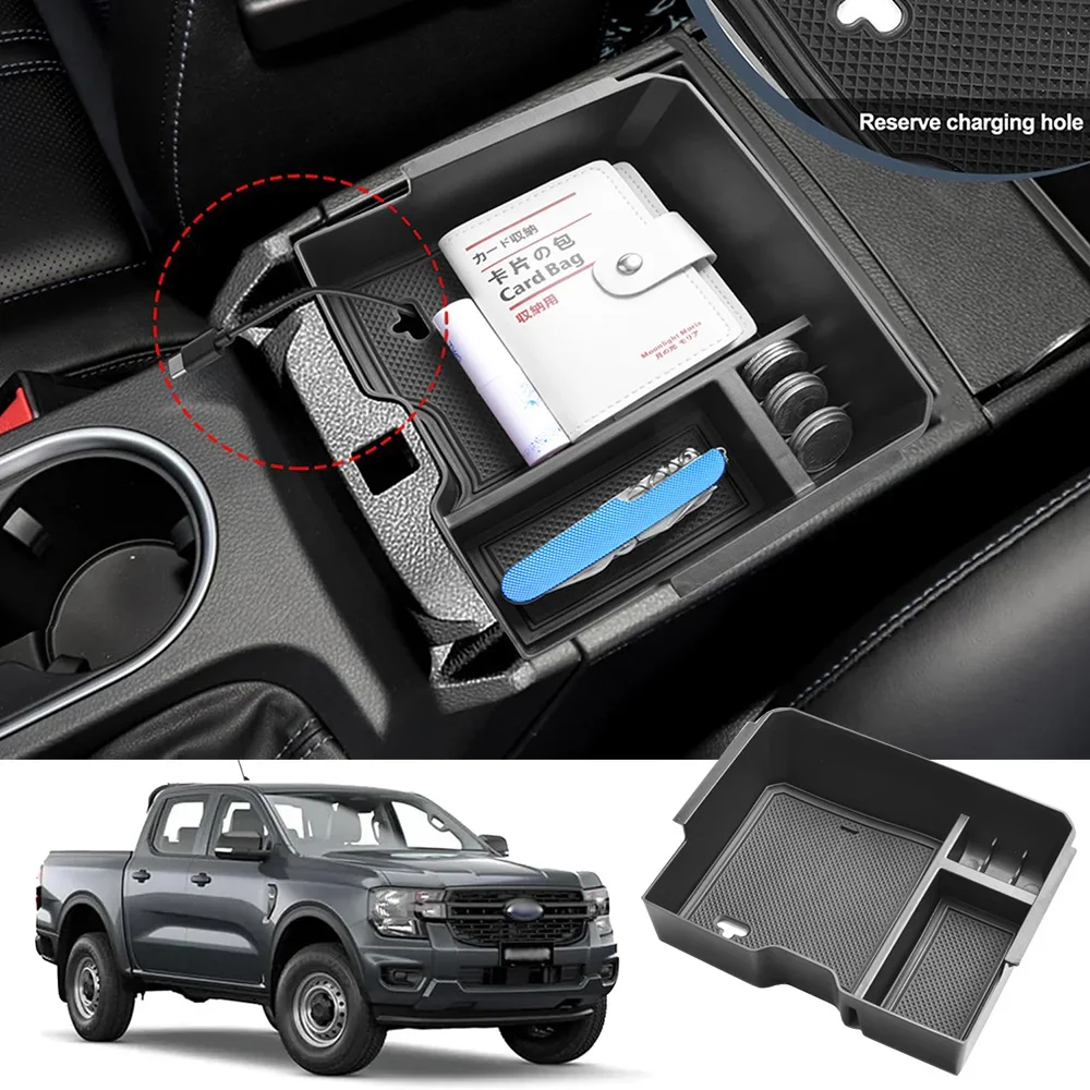 Car-Accessories-for-2024-Ford-Ranger-XL-XLT-Center-Console-Organizer ...