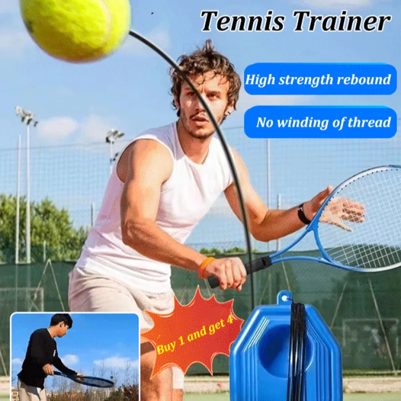 Single-Person-Tennis-Trainer-com-Rebound-Balls-Elastic-Rope-Baseboard ...