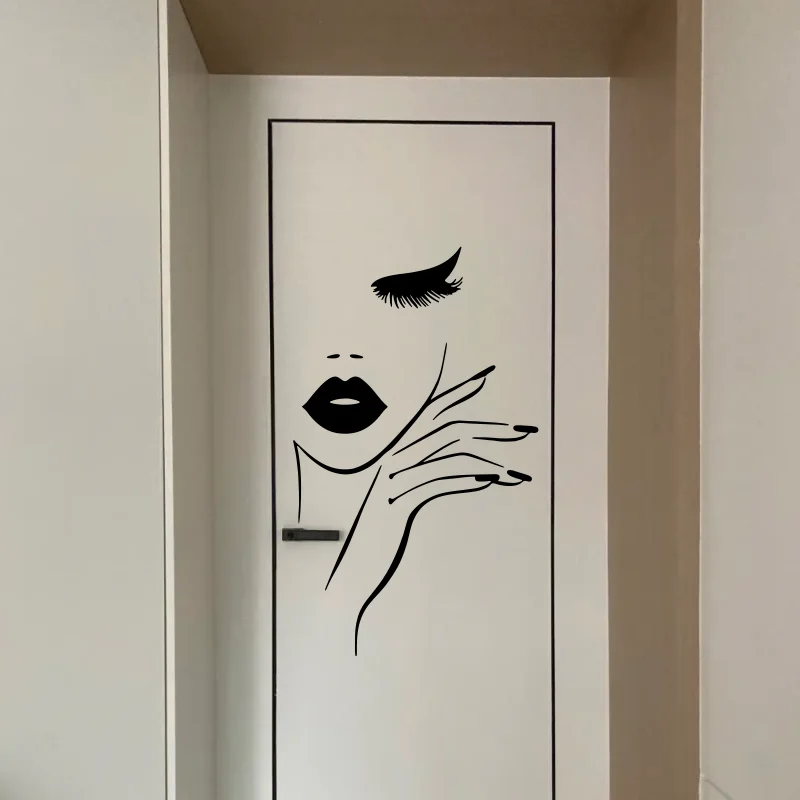 Spa-Nail-Manicure-Hair-Salon-Wall-Sticker-Fashion-Woman-Eyelash-Studio ...