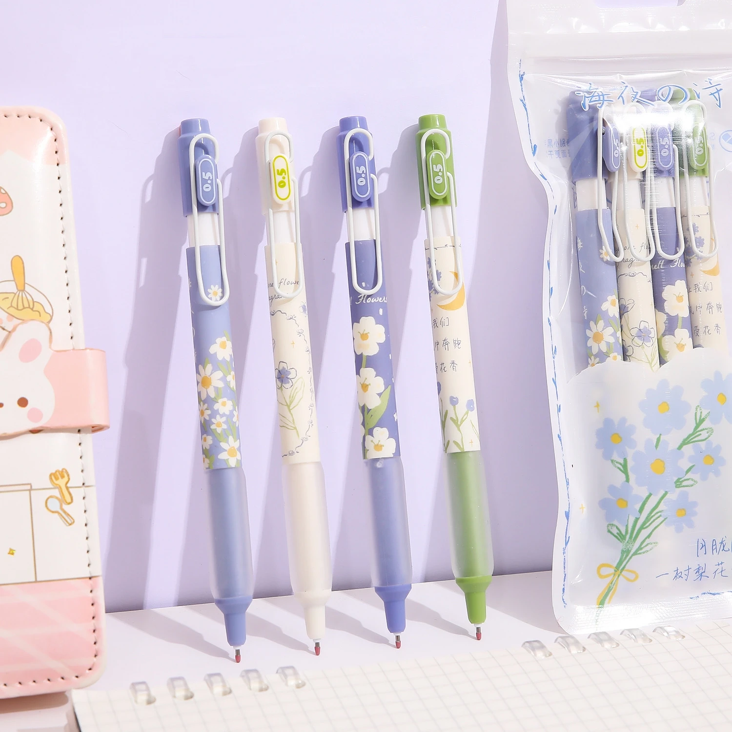 4pcs-Little-Daisy-Gel-Pens-Set-Fresh-Flower-0-5mm-Ballpoint-Quick-Dry ...