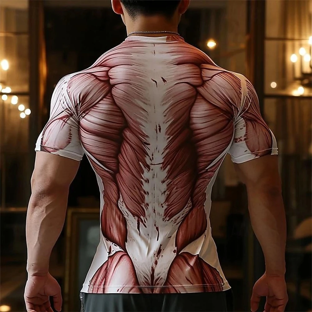 Summer-New-Men-s-Top-3D-Printed-Pattern-Muscle-Fitness-Short-Sleeves ...