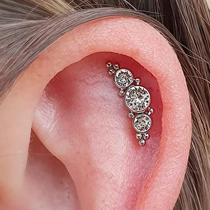 Boucles d39oreilles pour Tragus lot de 5 pièces clous plats Helix ...