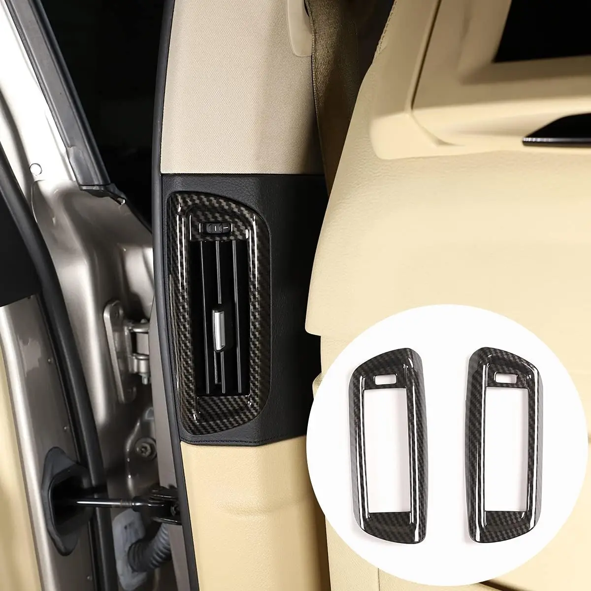 ABS Car B Pillar Air Conditioning AC Outlet Frame Sticker Cover For BMW ...