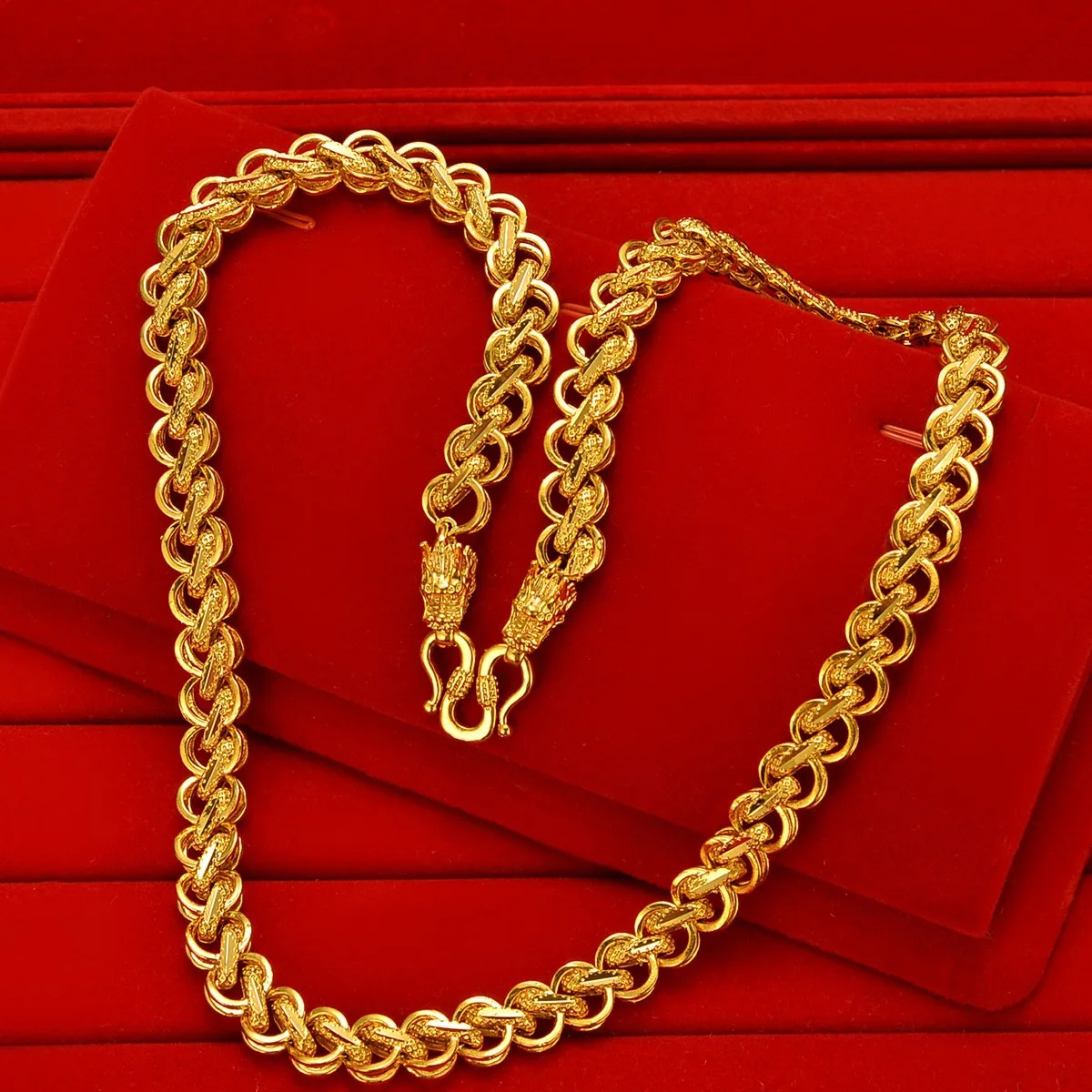 Collar de oro de alta calidad AU999 para hombres, cadena de quilla ...