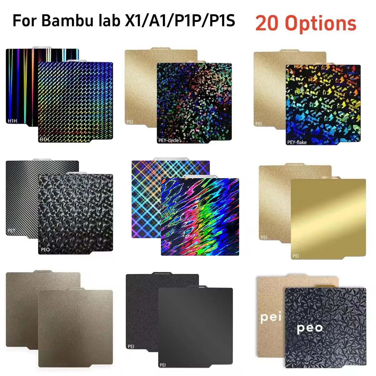 Build-Plate-for-Bambu-Lab-X1-P1P-A1-PEI-Sheet-PEO-H1H-Smooth-X1C-PET ...