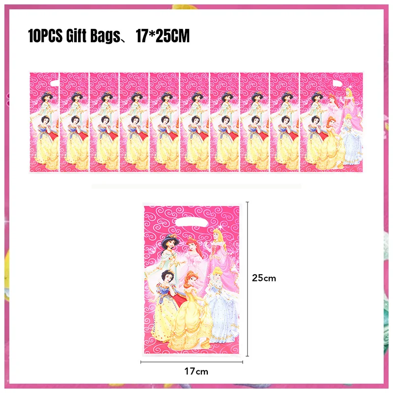 Suministros de decoración para fiestas de cumpleaños de princesas de Disney, Blancanieves, Bella ...