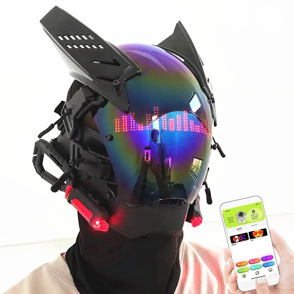 Bluetooth-Cyberpunk-Gothic-Mask-Helmet-for-Adult-Techwear-mask ...