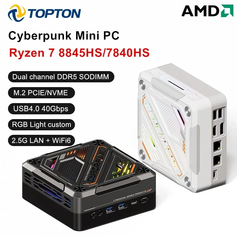 Topton-cyber-punk-mini-computer-pc-und-ryzen-7-8845hs-7840hs-7735hs-rgb ...