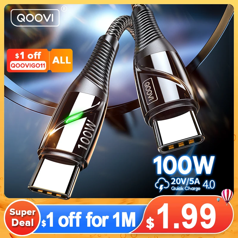 QOOVI 3M PD 100W USB C to USB Type C Cable For Macbook Laptop USB-C ...
