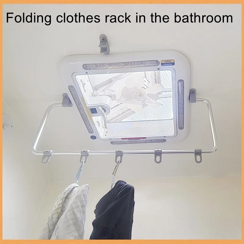 Folding clothes rack in RV bathroom, universal clothes rack on the roof ...