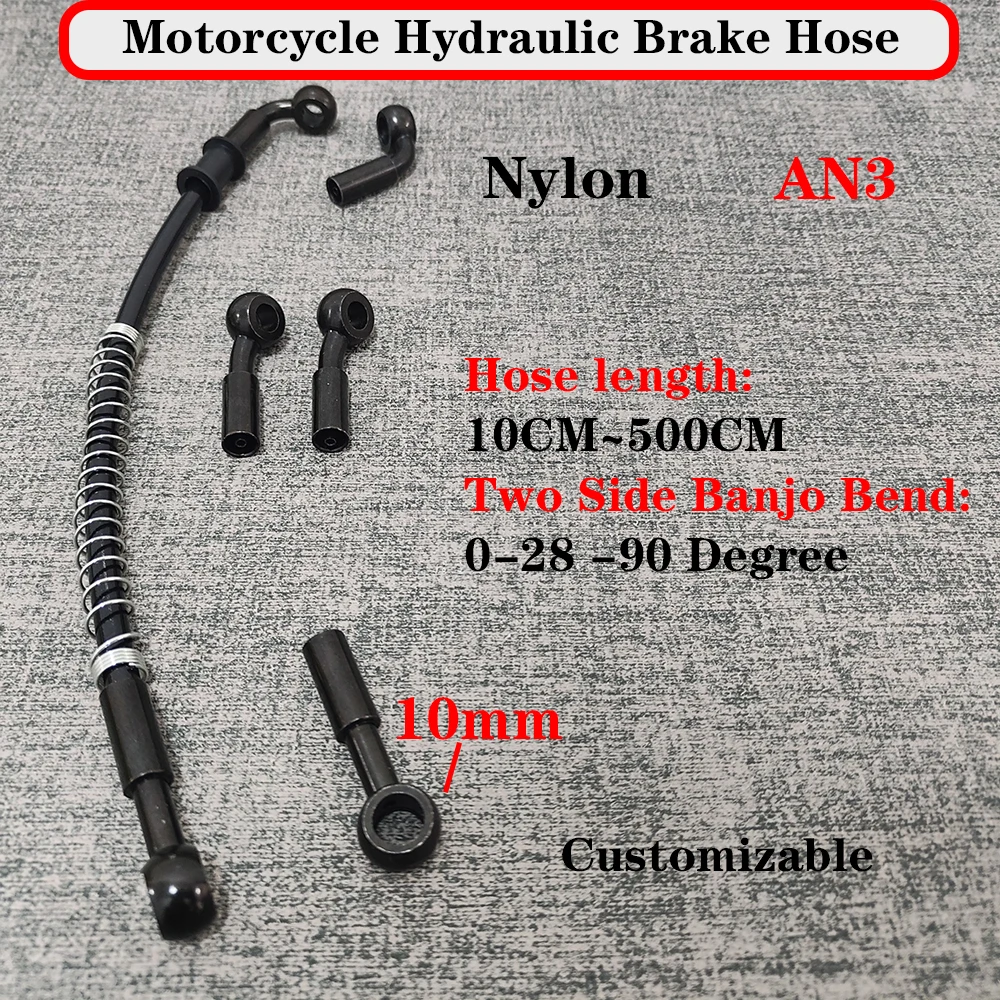 10mm-0to28to90-Degree-Motorcycle-Dirt-Bike-Braided-Line-Steel-Brake ...