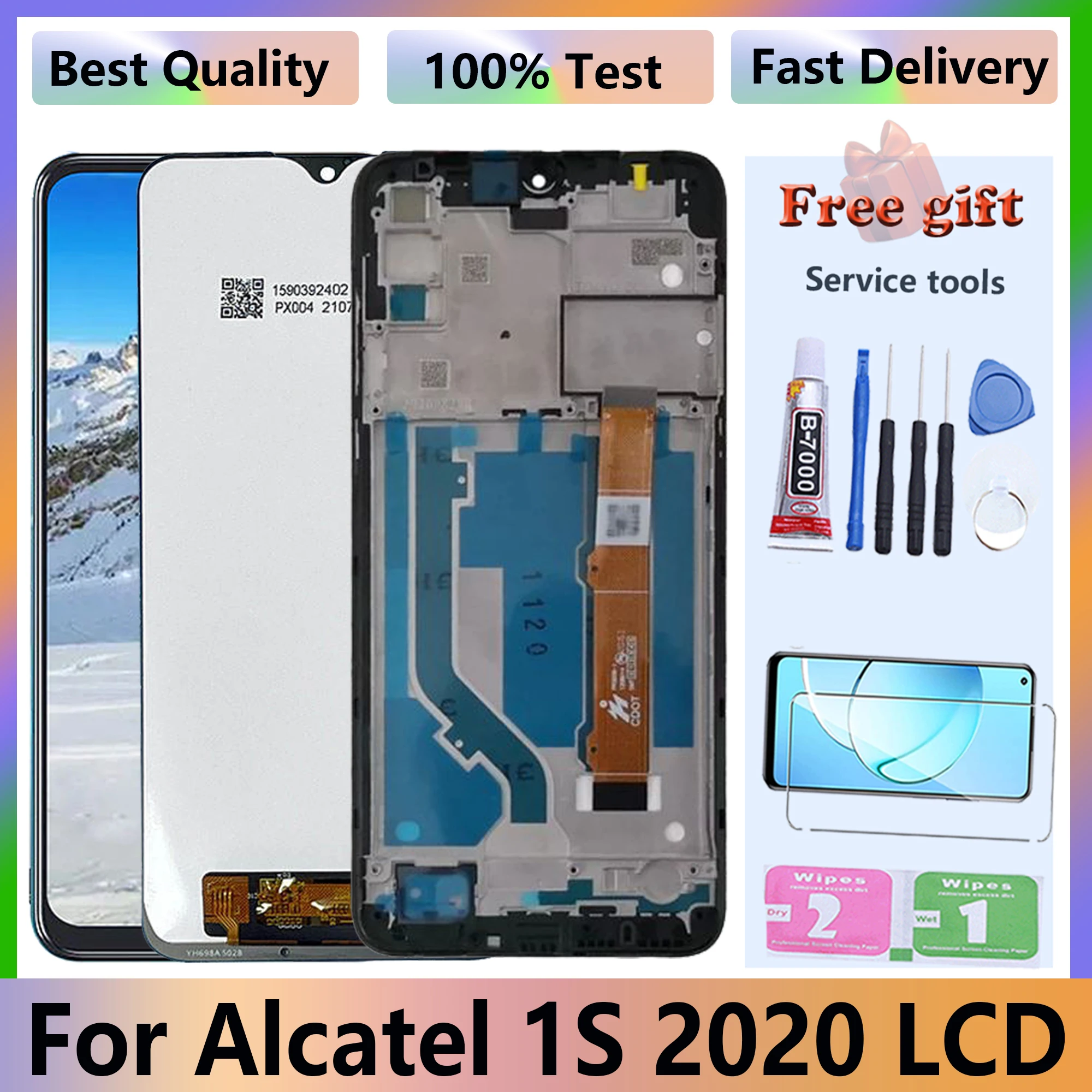 Original-lcd-touch-screen-com-moldura-para-alcatel-1s-2020-5028-ot5028d ...