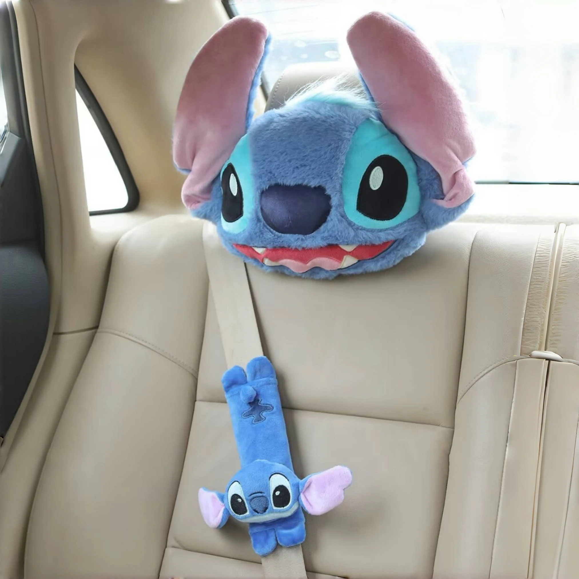 Disney-Stitch-Headrest-Back-Cushion-Seat-Belt-Cover-Car-Decor-Stuffed ...