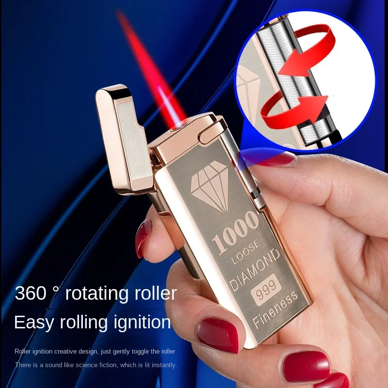New-Personality-Windproof-Lighter-Roller-Touch-Sensor-Mini-Butane-Gas ...