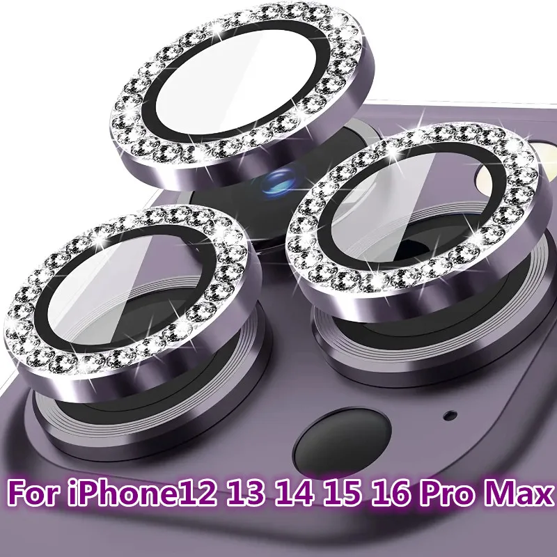 Glitter Diamond Rhinestone Camera Lens Protector For iPhone 17 Pro Max ...