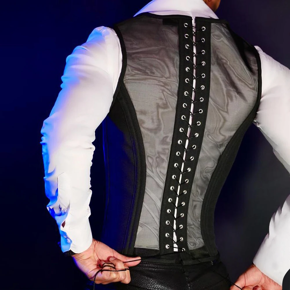 Mens-Sexy-Perspective-Tight-Waisted-Vest-Genderless-Fashion-Nightclub ...