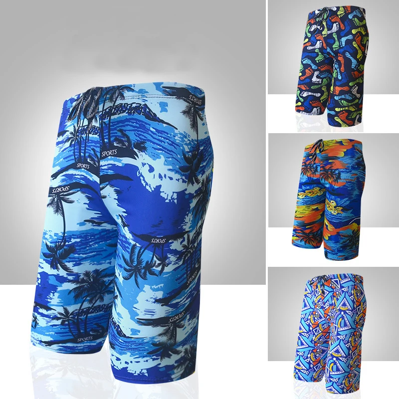 Professional-Men-s-Swimming-Trunks-Shorts-Long-To-Knee-Competitive-Swim ...