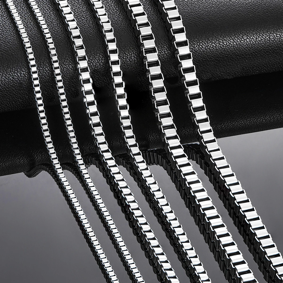 Hip Hop 2mm/3mm/4mm Thickness Box Link Chain Stainless Steel Classical ...