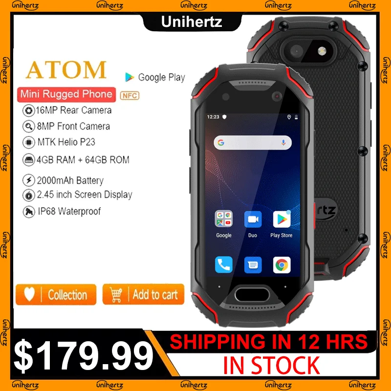 Unihertz-Atom-Small-Rugged-Smartphone-Octa-Core-Android-9-4GB-64GB ...