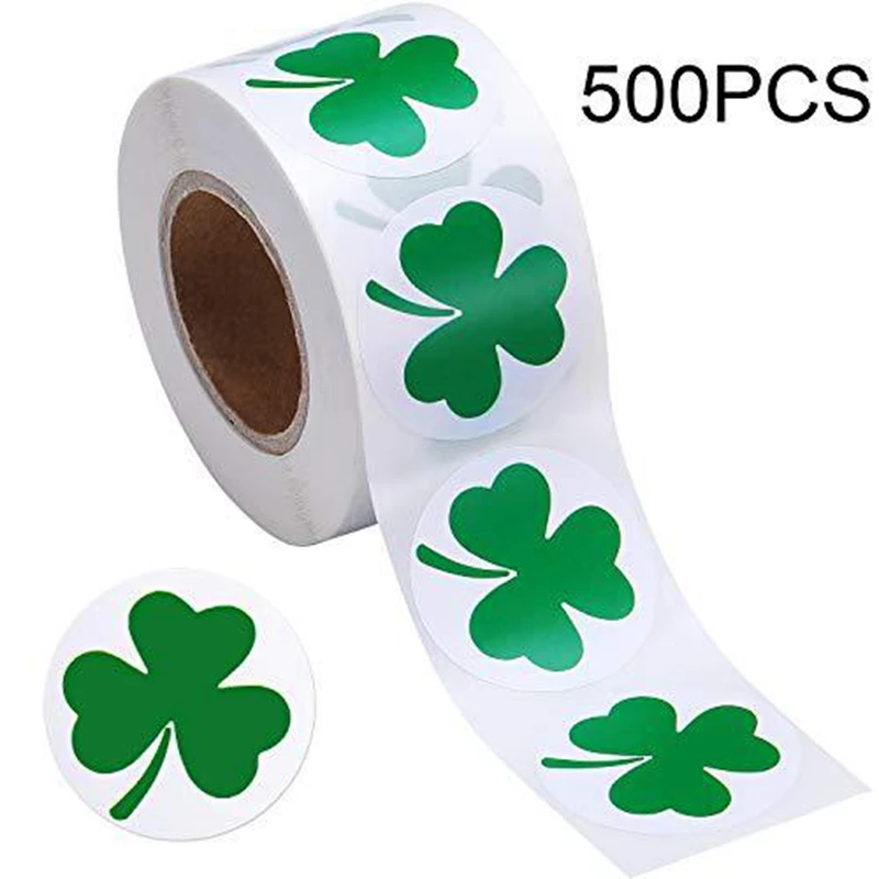 100-500pcs-1-inch-Clover-Stickers-Saint-Patrick-s-Day-Shamrock-Stickers ...