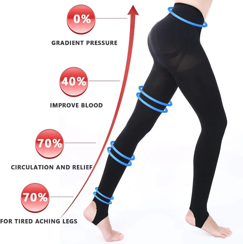 Slimming Compression Pantyhose 15-20mmHg Opaque Firm Support Hose ...