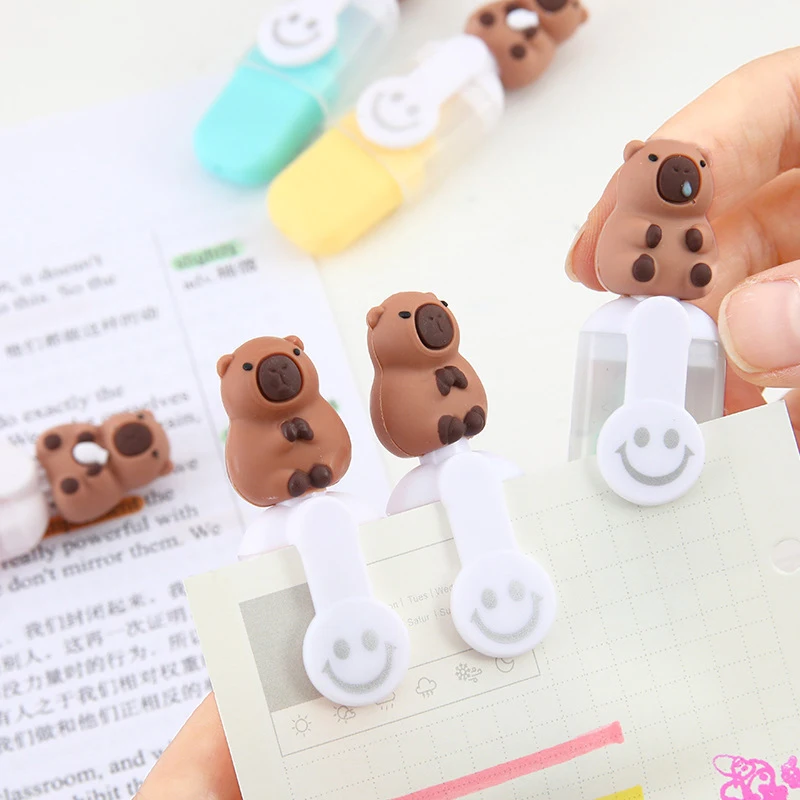 6Pcs/Set Cute Capybara Highlighter Pen Set Cartoon Markers Stationery ...
