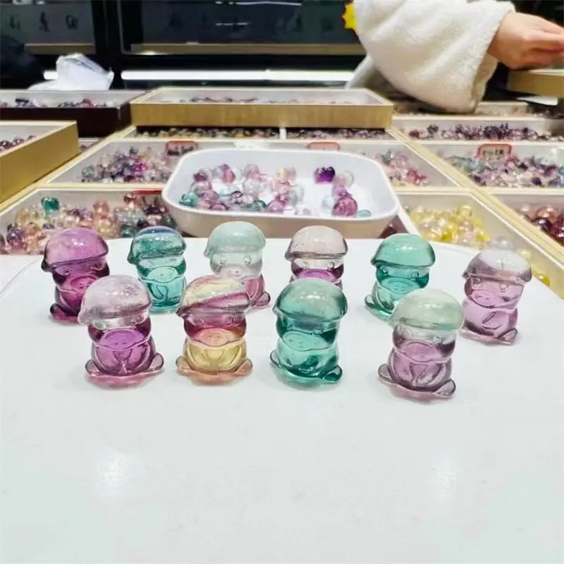 10PCS-Natural-Fluorite-Cartoon-Pig-Carving-Mineral-Stone-Crystal ...