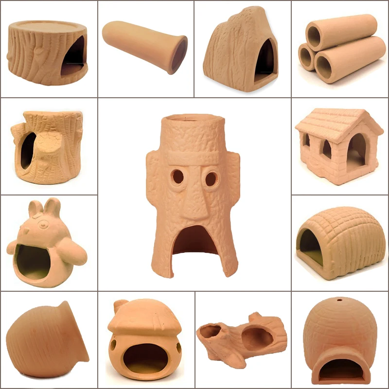 Aquarium-Shrimp-Hideaway-Water-Tank-Clay-Pot-Fish-Hiding-Shelter ...