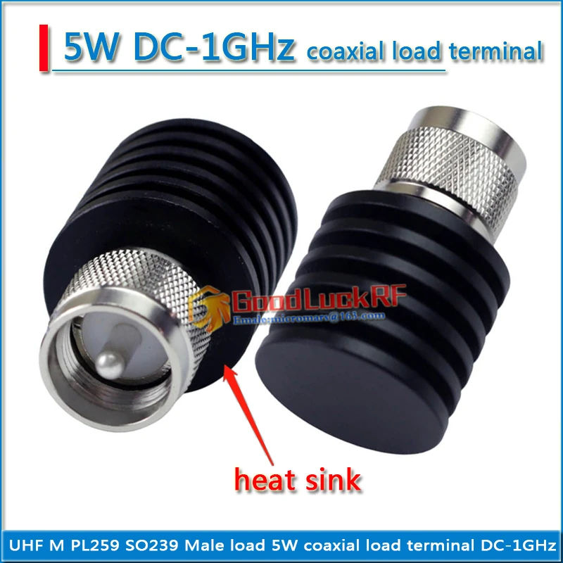 Uhf M Pl259 So239 Male Load High-power 5w Coaxial Termination Dummy Load 50ohm Dc-1ghz With Heat ...
