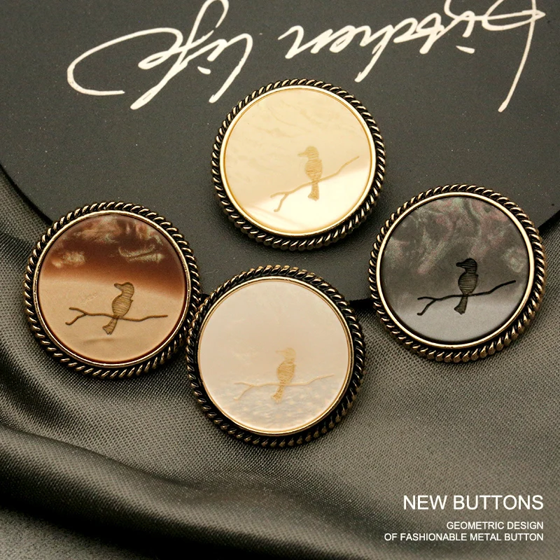 Buttons Bird Metal | Decorative Buttons Birds | Bird Button Clothes ...