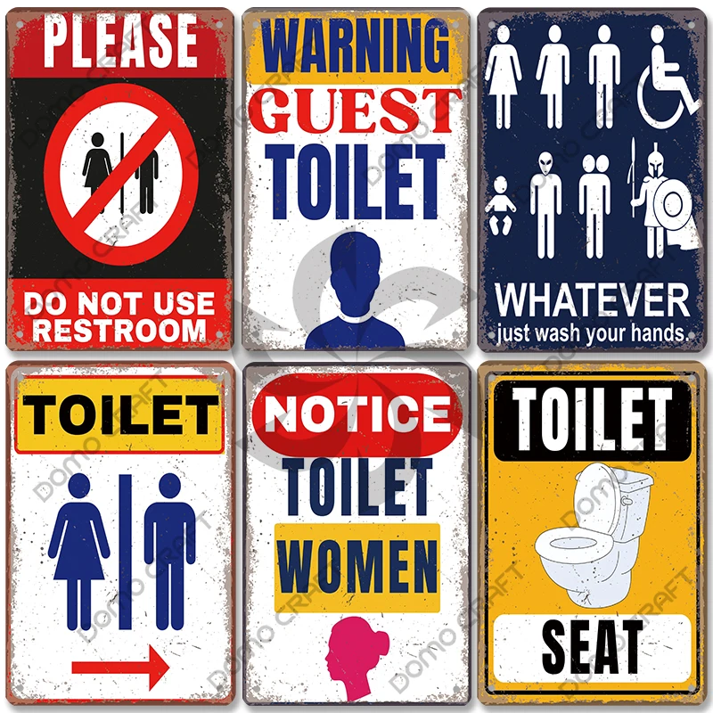 Letreros-de-advertencia-para-inodoro-placa-de-Metal-Vintage-para-hombre ...