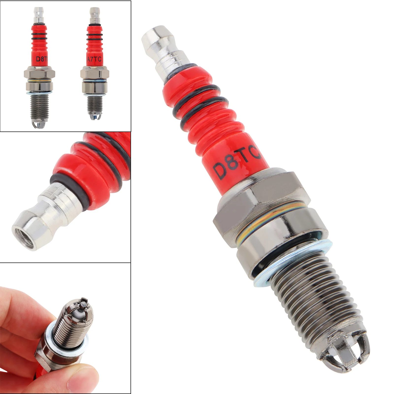 1pc D8TC A7TC 3-Electrode Motorcycle Spark Plug Fit for Honda Yamaha ...