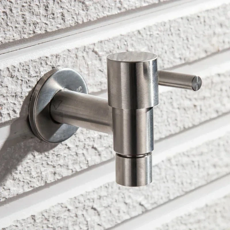 304 Stainless Steel Wall Mounted Garden Faucet, Bibcock Brushed for ...