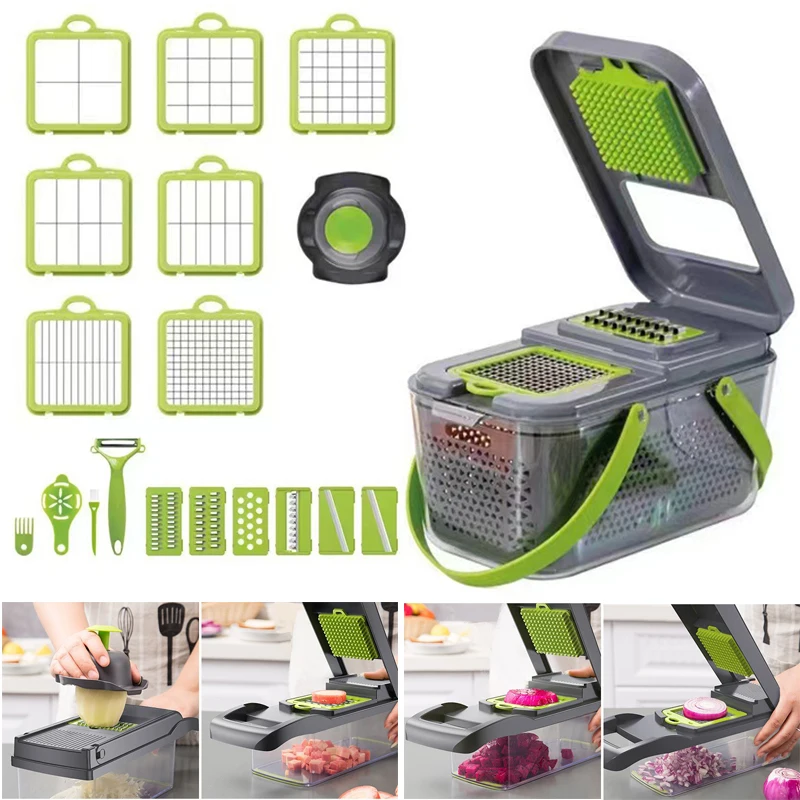 Multifunctional Vegetable Cutter Fruit Vegetable Slicer Shredder Grater ...
