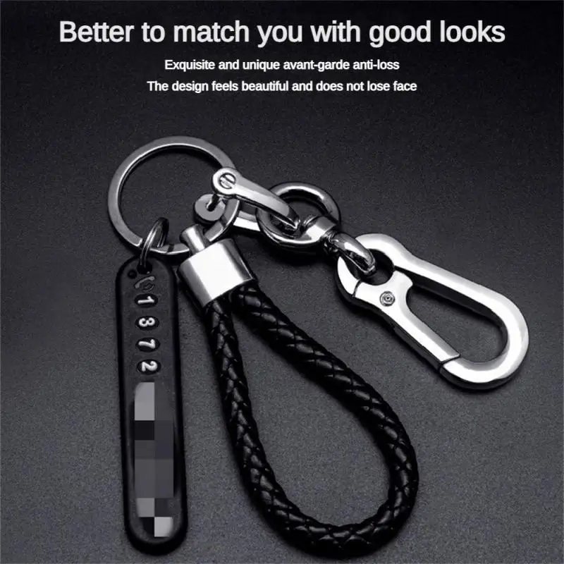 High-Grade-Keychain-Men-Women-Rotatable-Key-Chain-Hand-Woven-Leather ...