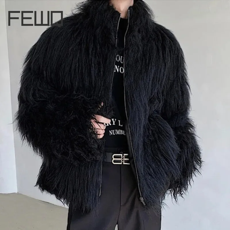 FEWQ-Men-s-Fur-Clothing-Cotton-Jacket-Fashion-Solid-Color-2023-Autumn ...