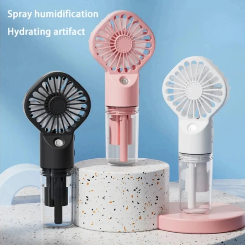 Portable Humidifier Fan Mini Handheld Mist Fan Portable Rechargeable ...
